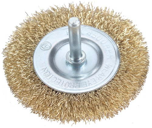 Crimped wire wheel with Stem