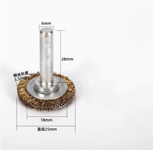 Crimped wire wheel with Stem